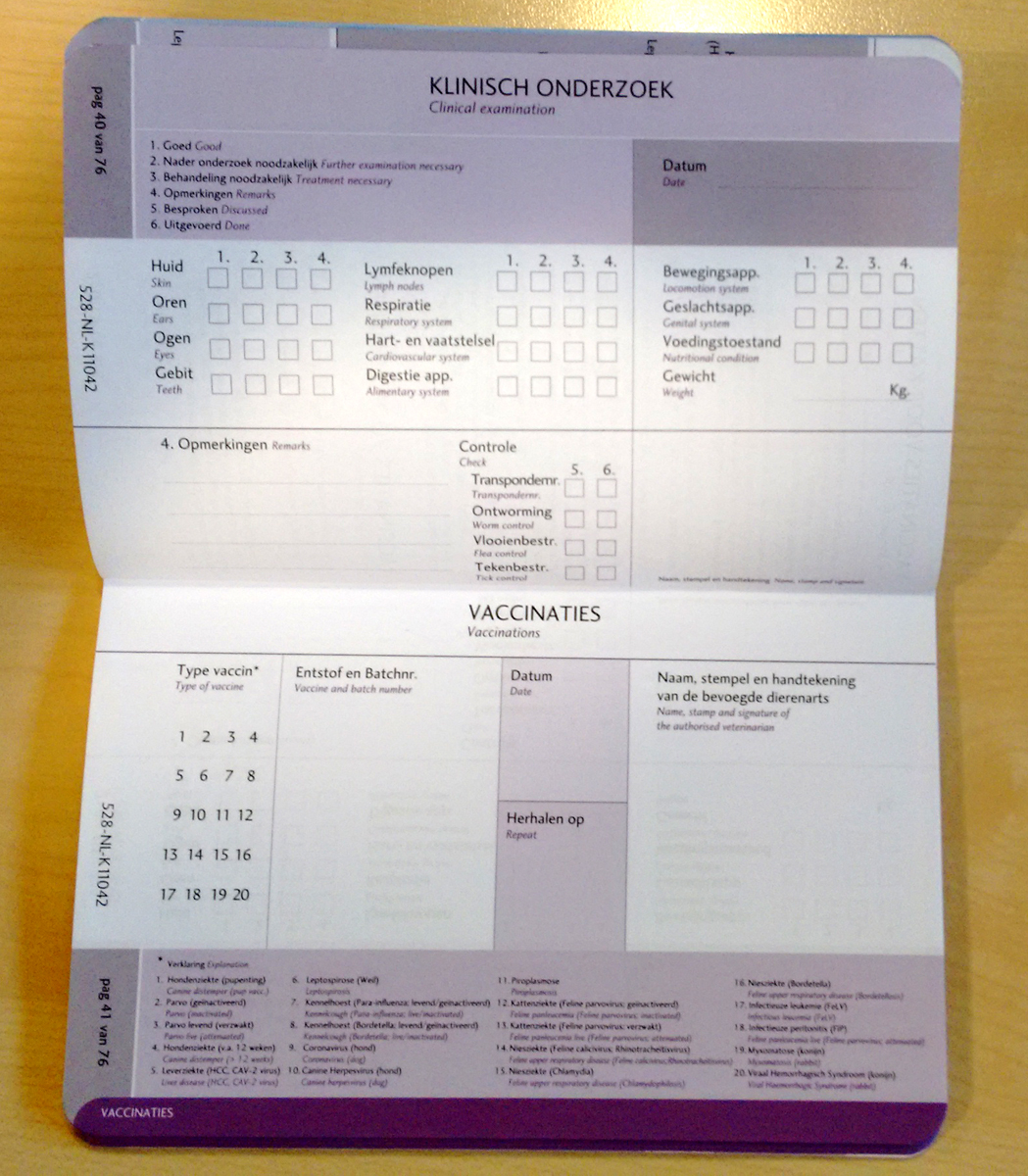 Nieuw dierenpaspoort - Dierenkliniek Tiel-Drumpt